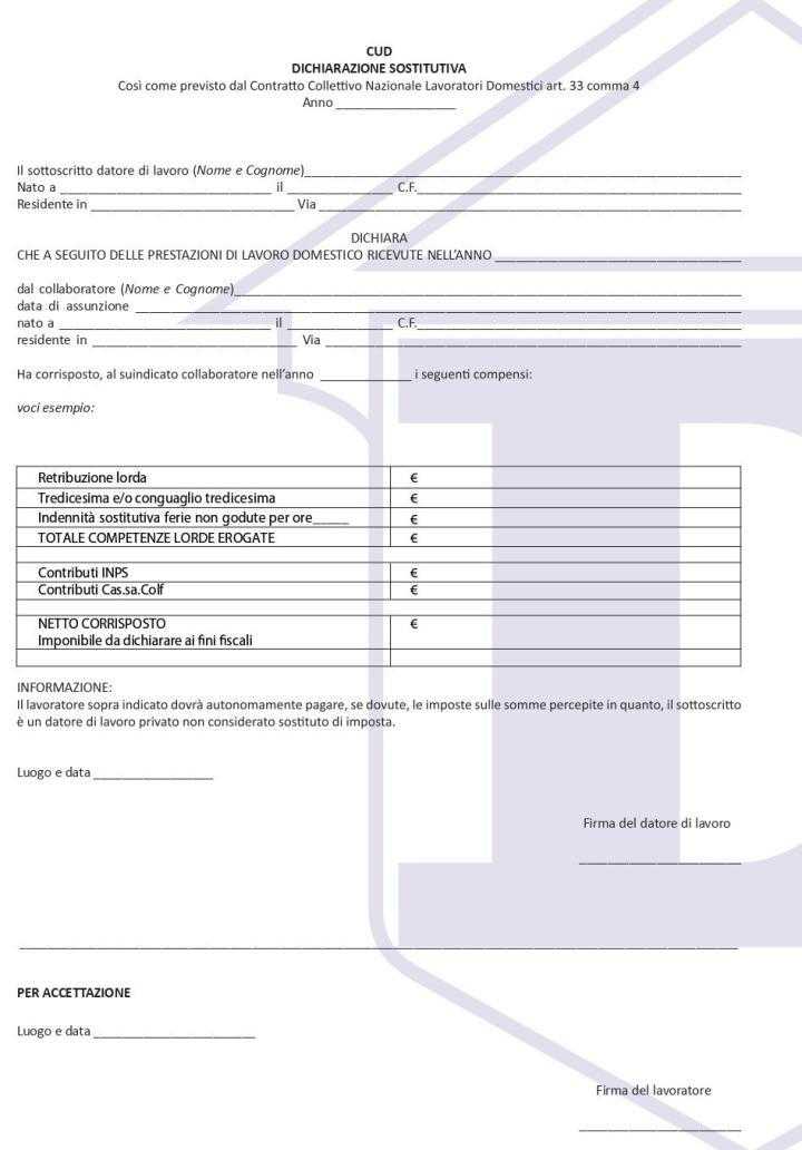 Badanti, la certificazione unica CUD 2024 – avvocato Angelo Massaro